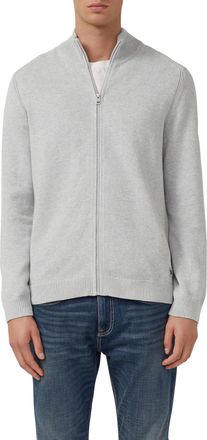 s.Oliver Baumwoll-Strickjacke mit Stehkragen und Logo-Patch