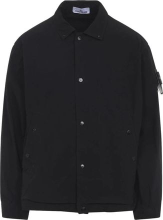 Stone Island Homme, Vestes, Noir, Taille: XL Logo Patch Jacket