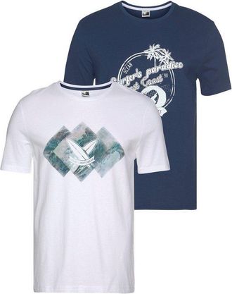 Ocean Sportswear T-Shirt (2er-Pack) kurzärmelig, schmal geschnitten, mit Print, Rundhalsausschnitt