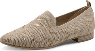 Marco Tozzi Damen Slipper mit Blockabsatz Runde Spitze, Cremefarben (Dune metallic), 36 EU