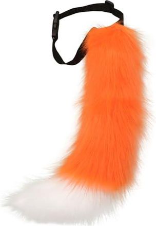 Dreshow Queue de Renard en Fausse Fourrure Cosplay Costume Fête Halloween Noël Fluffy Queue de Chat pour Adolescent Adulte