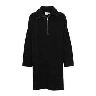 Ichi Strickkleid - - Dresses - Damen - Schwarzk - L
