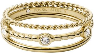 Fossil Ring Für Frauen Vintage Iconic, Höhe: 7,4mm Gold-Edelstahl-Ring, JF03801710