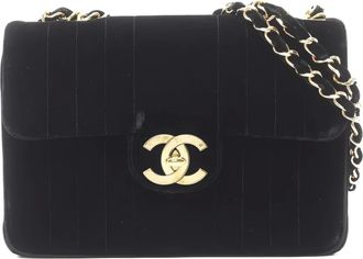 Chanel sac porté épaule Mademoiselle Deka à détail CC (1991-1994) - Noir