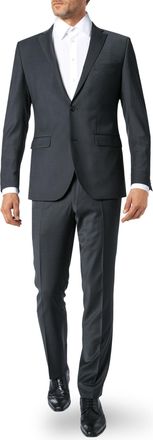 CG - Club of Gents Herren Anzug schwarz meliert Slim Fit