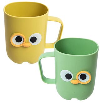 Lurrose 2 Stück Cartoon Zahnbürstenbecher aus Robustem PP Kunststoff Bunte Trink Mundspülbecher für Praktischer Zahnbürstenhalter für Badezimmer und Reisen Wi