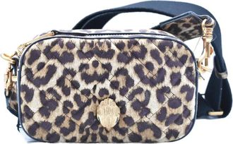 Kurt Geiger Crossbody Bags - Quilted Brown Handbag With Leopard Print Accents - Gr. unisize - in Grau - für Damen