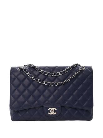 Chanel sac port&eacute; &eacute;paule &agrave; rabat (2009-2010) - Bleu