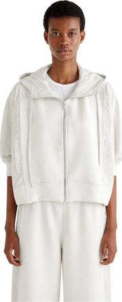 Meimeij Femme, Sweatshirts et sweats &agrave; capuche, Blanc, Taille: 46 FR Veste Sweat Combin&eacute;e