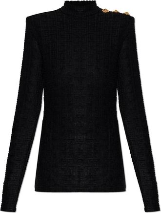 Balmain Femme, Tops, Noir, Taille: 40 FR Haut &agrave; Manches Longues Motif Baroque