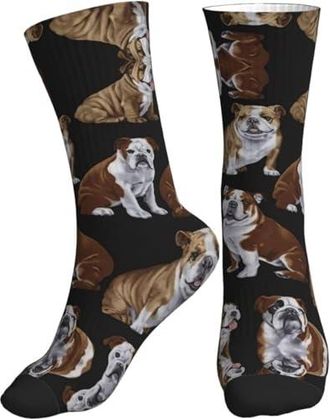 Generic Classiques Homme Chaussettes Bouledogues Anglais Homme Chaussettes Unisexe,L&eacute;g&egrave;res Chaussettes De Sports Pour Trekking Randonn&eacute;e Femme 40Cm