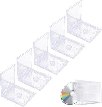 Valiclud 5 St&uuml;ck Transparente Doppel CD H&uuml;llen aus Kunststoff CD Aufbewahrung mit Sicherem Halter Platzsparend DVDs Schutz vor Kratzern und Bruch Inkl Artwork 