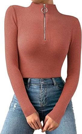 Generic sous Pull Femme Haut Thermique Femme sous Pull Thermique Femme Doux Glamour D&eacute;bardeur Thermique Col Demi Haut en Polaire Allemande Chaleur Intense pou