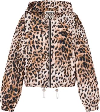Moschino Femme, Vestes, Brun, Taille: 40 FR Printed Nylon Down Jacket