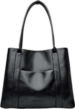 Generic Compatible for les sacs fourre-tout for femmes de grande capacit&eacute;, d&eacute;placements simples &agrave; une seule &eacute;paule, r&eacute;tro(Black)