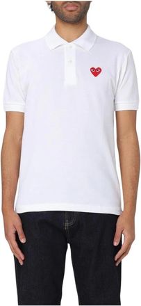 Comme Des Gar&ccedil;ons Homme, Tops, Blanc, Taille: L Polo Rouge Coeur