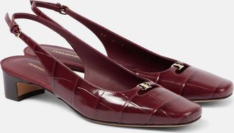 Ferragamo Slingback-Pumps aus Leder