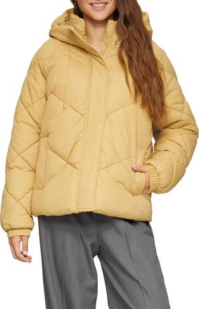 QS by s.Oliver Damen 2132367 Steppjacke mit Kapuze, Gelb 1602, 46