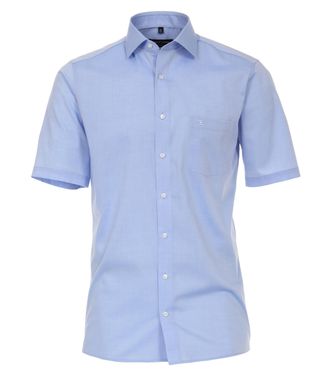 Casamoda Kurzarmhemd CASAMODA, Herren, Gr. 39, N-Gr, blau (hellblau), Web, Obermaterial: 100% Baumwolle, unifarben, regular fit h&uuml;ftbedeckend, Rundhals, Hemden