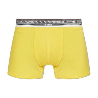 Versace Homme, Sous-v&ecirc;tements, Jaune, Taille: 3XL Boxers Molletonn&eacute;s en Jersey de Coton