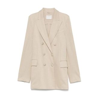 Circolo 1901 Femme, Vestes, Beige, Taille: 36 FR Blazer Crois&eacute;