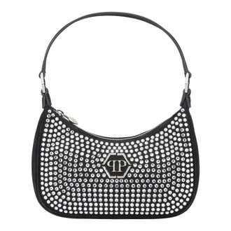 Philipp Plein Hobo Bags - Suede Shoulder Bag All-Over Strass - Gr. unisize - in Schwarz - f&uuml;r Damen