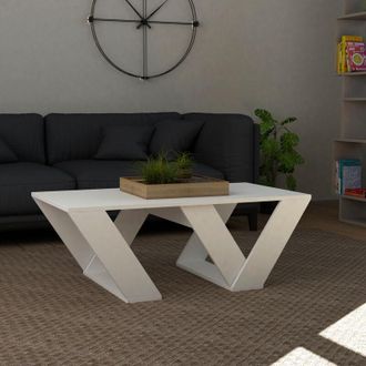 Decortie Decortie Pipra Table basse moderne polyvalente blanc 110x60x40cm