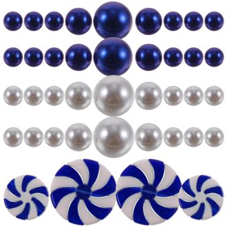 Cabilock Weihnachtsschwimmkerzenperlen Acryl Vasenf&uuml;ller F&uuml;r Weihnachtsdeko Weihnachts Schwimmperlen Festliche Dekoration 96 St&uuml;ck Blau Wei&szlig;