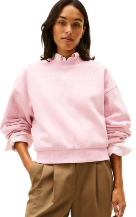 Tommy Hilfiger Womens Corp Logo MDRN SWTSRT WW0WW47831 Pullover Sweatshirt, PINK (Bonita Pink), 3XL, Rosa (Bonita Pink), 3XL Plus