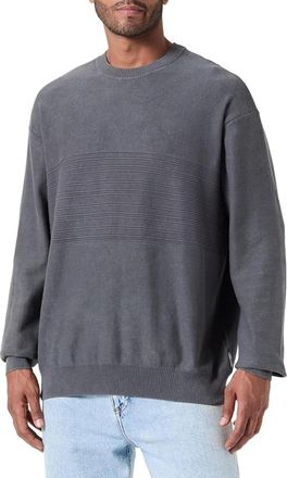 A|X Armani Exchange Mens The Grid, Sustainable, Reverse Jersey link Stitch Pullover Sweater Eiffel Tower,XXL