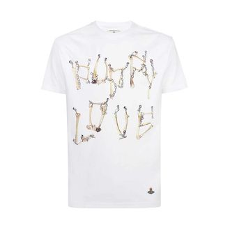 Vivienne Westwood Bedrucktes Baumwoll-T-Shirt - - Tops - Herren - Wei&szlig; - 2XL