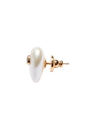 Valentino Garavani Womens Stud Earrings Metallic Pearl Brass