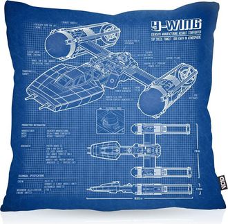 Void Watches Y-Wing Kissenbezug Kissenhülle Outdoor Indoor Rebellion, Kissen Größe:80 x 80 cm