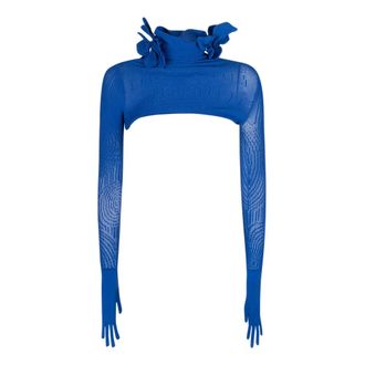 Off-white Rollkragenpullover mit Batikmuster - - Knitwear - Damen - Blau - XS