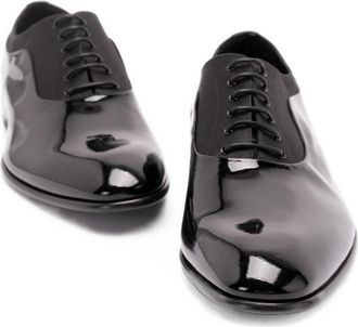 Dolce & Gabbana Patent Leather Lace-Up Flat - Black