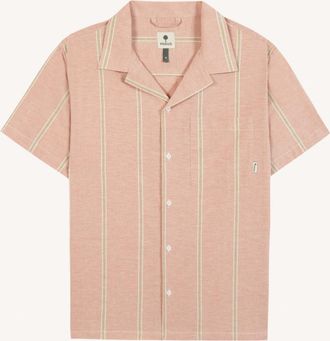 Faguo Chemise manches courtes brique et &eacute;cru - PAIOLIVE