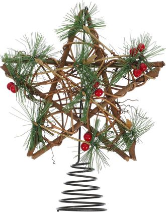 Healifty Sternf&ouml;rmige Weihnachtsbaumspitze Aus Holz Und Hohle Stern-Dekoration Als Weihnachtsbaumschmuck Kompakt Und Leicht F&uuml;r Festliche Atmosph&auml;re