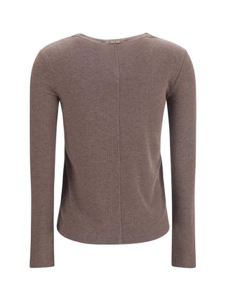 Max Mara Womens Ribbed Long-Sleeve Sweater Cacha Scuro Mel Lyocell; Silk; Elastane Cacha
