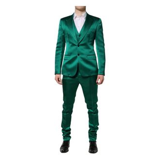 Dolce & Gabbana Gr&uuml;ner Seidenanzug 3-Teilig - - Suits - Herren - Gr&uuml;n - L