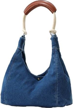 Generic Sac cabas pour femme, sac cabas en jean pour femme, pochette en denim, sac bandouli&egrave;re, style d&eacute;contract&eacute;, id&eacute;al pour les voyages (collection 2025)