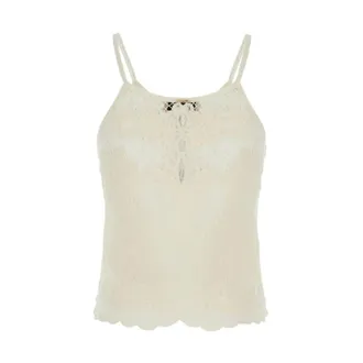 Twinset Femme, Tops, Beige, Taille: 42 FR Hauts sans manches