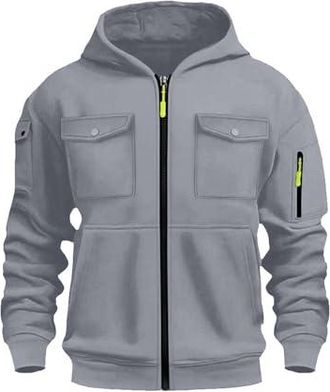 Generic Sweat &agrave; capuche l&eacute;ger uni pour homme 2026 &eacute;l&eacute;gant et sweatshirts &agrave; fermeture &eacute;clair int&eacute;grale avec poches poitrine et bras. Pull d&eacute;contract&eacute; &agrave; manches