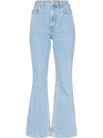 Ganni jean Betzy &agrave; coupe &eacute;vas&eacute;e - Bleu