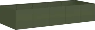 vidaXL Vidaxl - Jardini&egrave;re vert olive 200x80x40 cm en acier lamin&eacute; &agrave; froid - Fond ouvert pour drainage - Supports int&eacute;rieurs pour stabilit&eacute; accrue