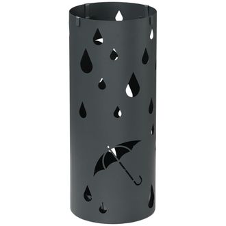 HOMCOM Schirmst&auml;nder Regenschirmst&auml;nder mit 4 Haken und abnehmbarer Tropfschale Schirmhalter f&uuml;r Gehst&ouml;cke & Regenschirme Stahl &Oslash;17 x 41 cm Dunkelgrau