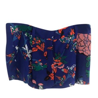 Diane Von F&uuml;rstenberg DVF Royal Blue Floral Print Shorts Size M