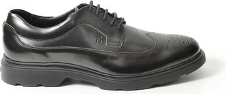 Hogan Black Brushed Leather Derby Shoes - Gr. 10_5 - in Grau