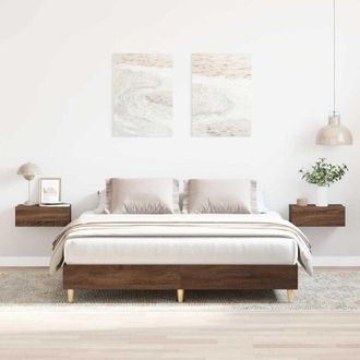 vidaXL Bettgestell ohne Matratze Braun Eichen-Optik 140x200 cm Vidaxl