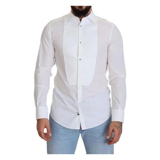 Dolce & Gabbana Wei&szlig;es Formales Baumwoll-Tuxedo-Kleid Hemd - - Shirts - Herren - Wei&szlig; - XS
