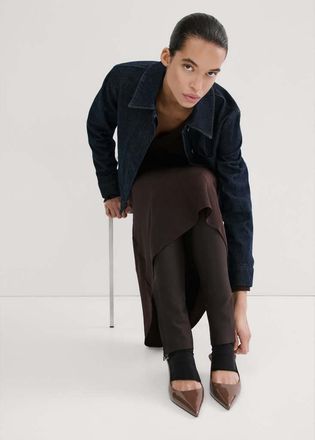 Mango Chaussures pointues talon kitten heel chocolat - Femme - 35 - MANGO